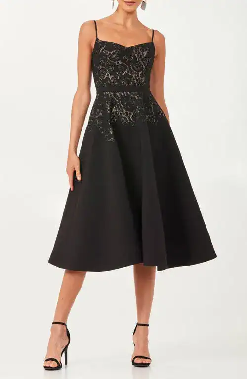 fitted lace wedding dress Bubble Pop Fit N’ Flare Dress - Black main image 0