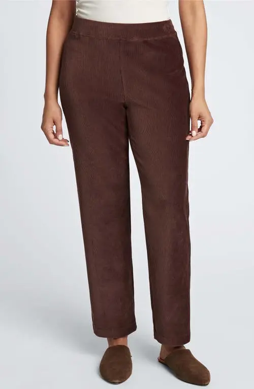 Foxcroft Caden Plush Corduroy Pants - Chocolate