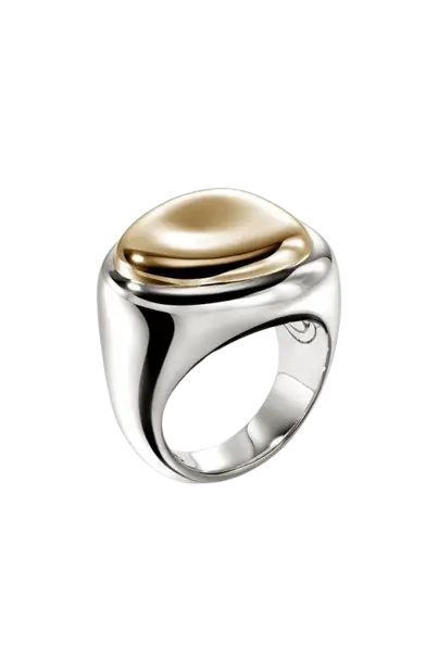 John Hardy Pebble Ring, Sterling Gold