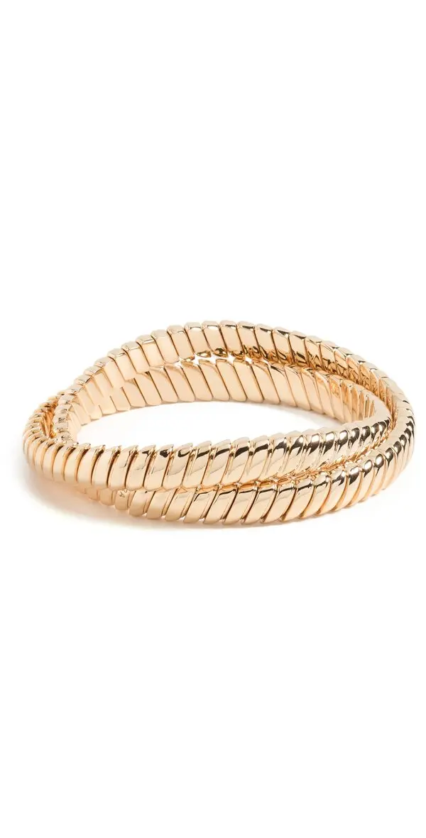 ROXANNE ASSOULIN The Double Cobra Bracelets - Shiny Gold