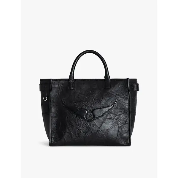 Zadig&Voltaire Crinkle-effect Leather Tote Bag - Noir