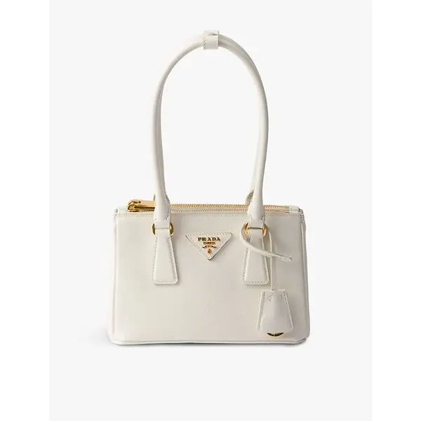 Prada Galleria Saffiano Leather Mini Top-handle Bag - White