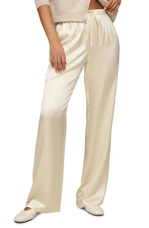 REFORMATION Olina Silk Drawstring Pants