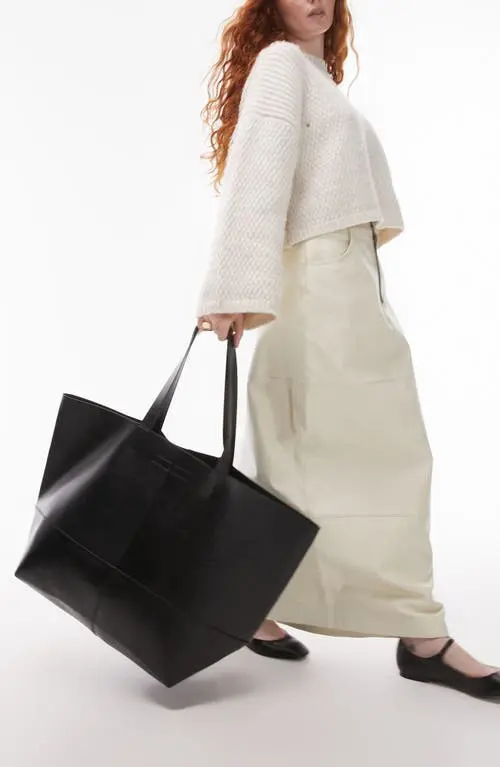 Leather Tote Black Tote Bag Topshop Topshop Bag Black Tote Zip