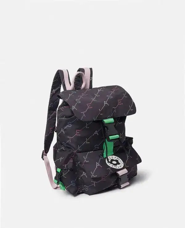 Stella Mccartney Logo Print Buckle Backpack - Black  display picture 1