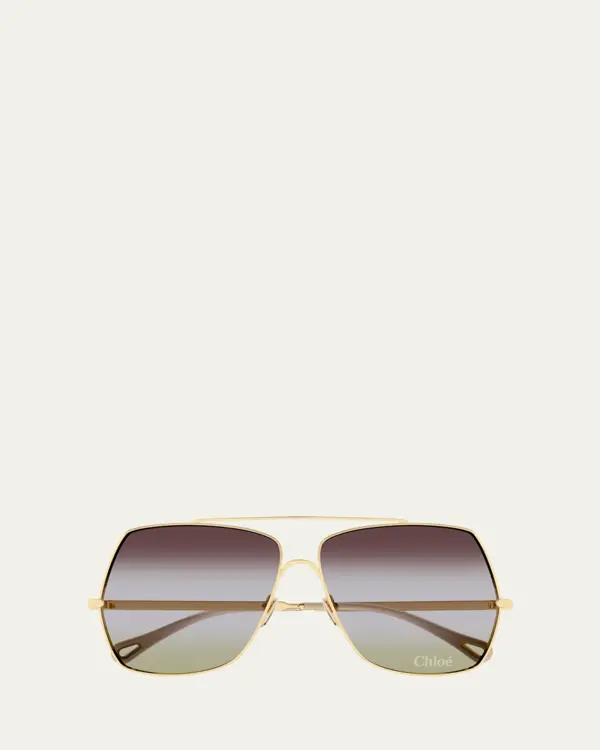 Chloé Gradient Aviator Sunglasses - Shiny Classic Gold Chl