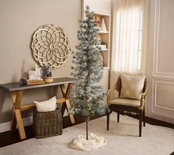 VALERIE PARR HILL 6' Illuminated Snowy Pine Tree With Remote Valerie
