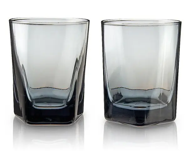 VISKI Set Of 2 Smoke Double Old Fashioned Glass S
