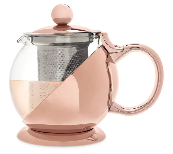 PINKY UP Shelby Rose Goldtone Wrapped Teapot & Nfuser