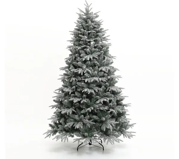 LUXEN HOME Luxenhome 7ft Pre-lit Flocked Fraser Fir Full A Rtificial Tree