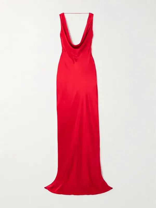 michael lo sordo red dress Michael Lo Sordo Open-Back Draped Gown In Red - 50% Off