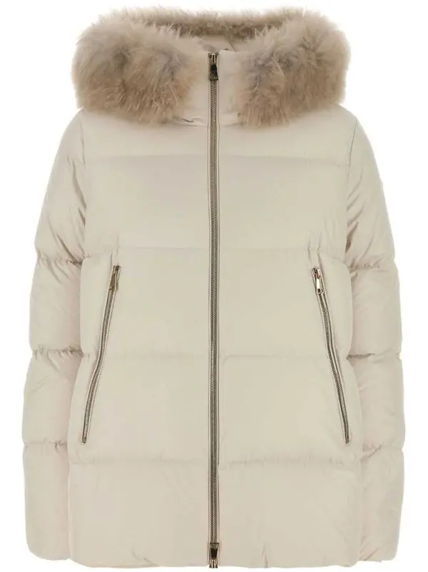 Moncler Laichefur Parka Coat - Neutrals