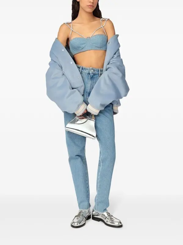 Gcds Chocker Denim Bra - Blue