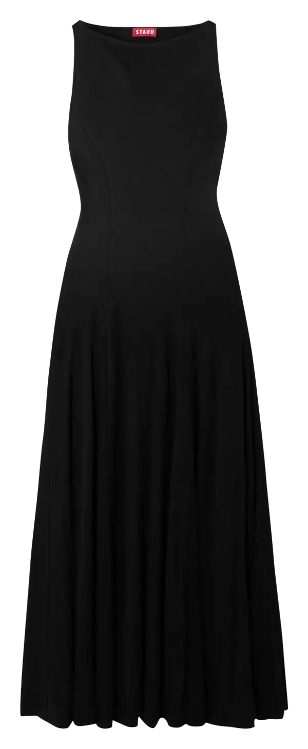 open lace back dress Black Black | Sleeveless V-neck Pleated Maxi Dress