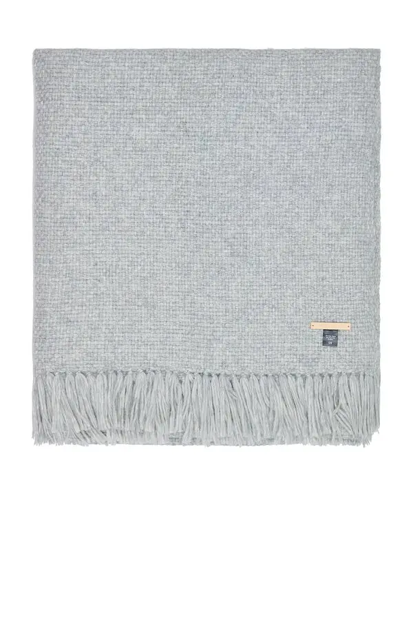 Jenni Kayne Large Alpaca Basketweave Throw In Grey - Light Grey