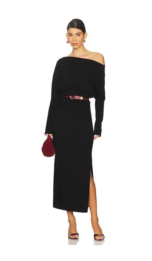 Simkhai Janese Off Shoulder Midi Dress - Black
