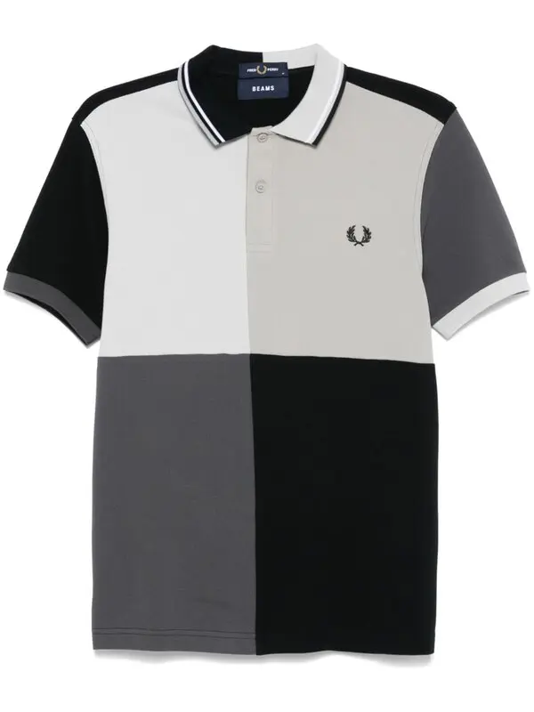 Fred Perry X Beams Colour-block Polo Shirt - Black