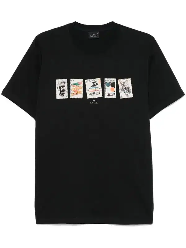 Paul Smith Stamp-Print T-Shirt In Black - 32% Off | Editorialist