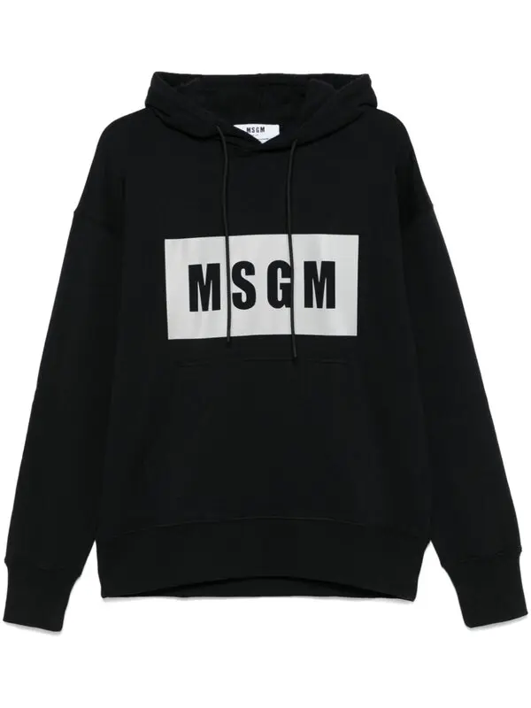 MSGM Logo-print Hoodie - Black