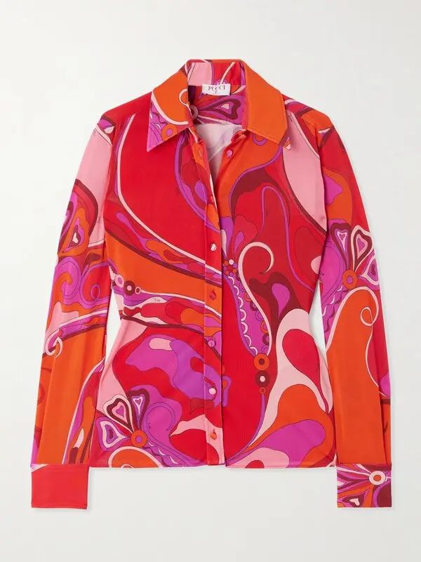 Emilio Pucci Printed Satin-jersey Shirt - Pink