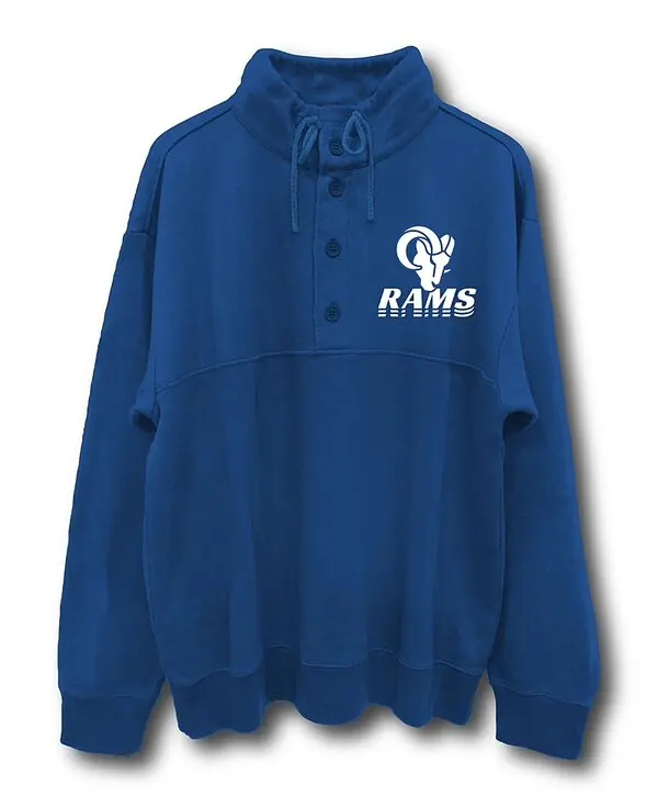 Junk Food Clothing Nfl Los Angeles Rams Mock 1/4 Button Up
