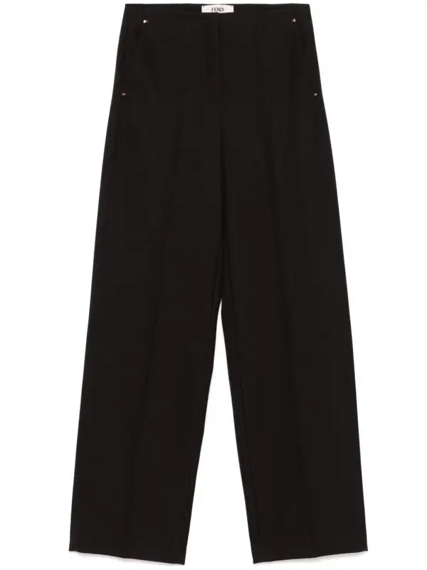 Fendi Grain-de-poudre Wool Trousers - Purple