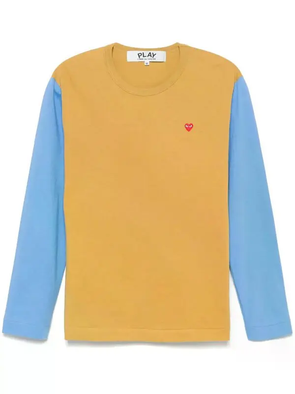 Play Comme Des Garcon Mini Heart-patch T-shirt - Yellow
