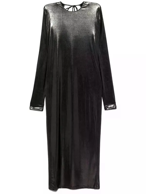 Patrizia Pepe Laminated Midi Dress - Black