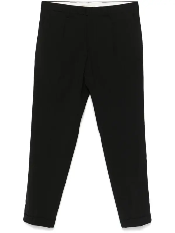 BRIGLIA 1949 Tapered Cropped Trousers - Black