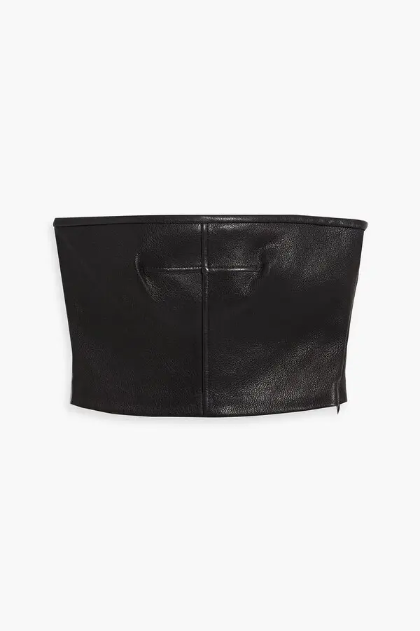 Alexander Wang Cropped Strapless Leather Top