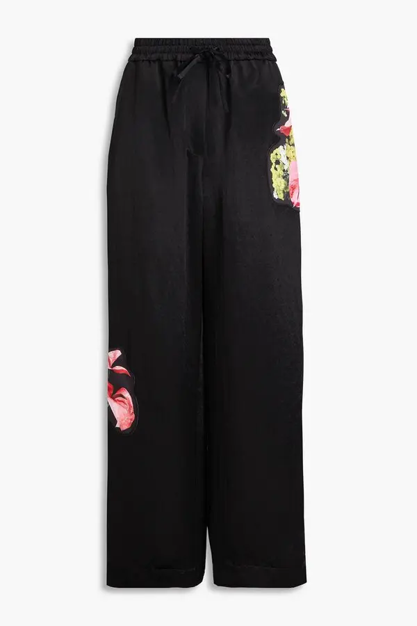 3.1 Phillip Lim Floral-print Satin Wide-leg Pants