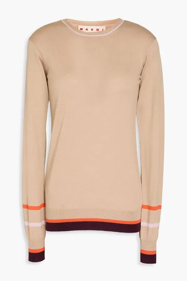 Marni Wool And Silk-blend Sweater - Neutral