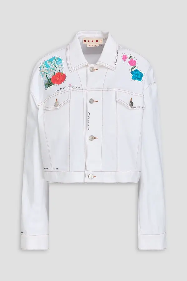 Marni Appliquéd Denim Jacket - White