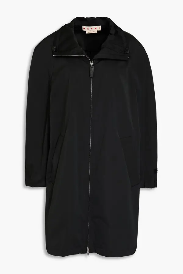 Marni Oversized Leather-trimmed Shell Raincoat
