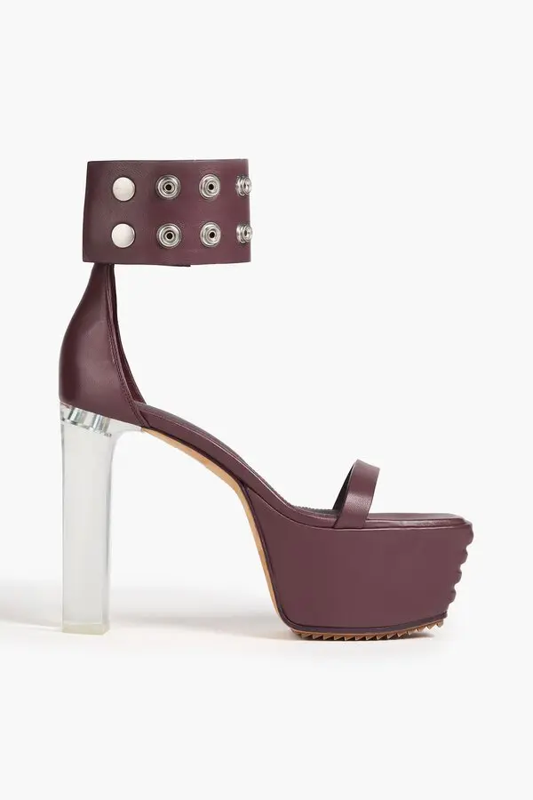 Rick Owens Leather Platform Sandals - Grape