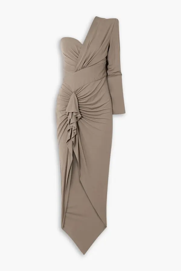 Alexandre Vauthier Asymmetric One-sleeve Maxi Dress