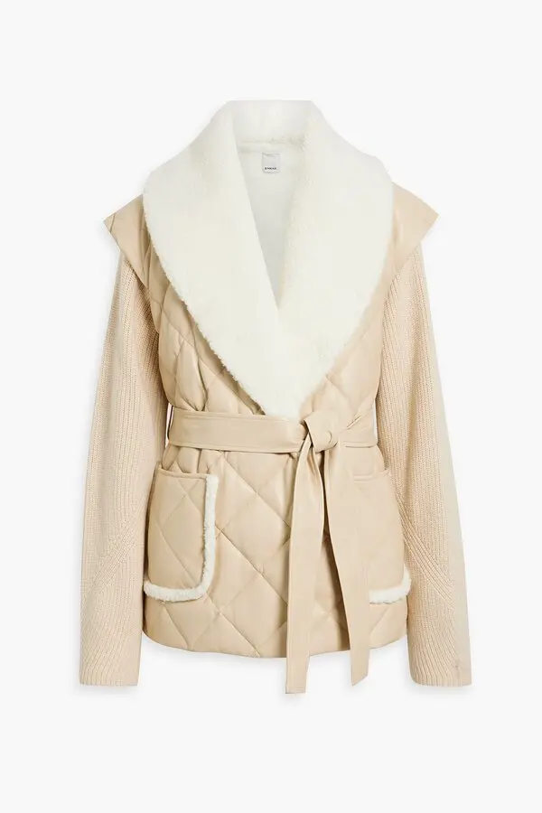 Simkhai Quilted Teddy Fleece-paneled Wool And Cashmere-blend Jacket