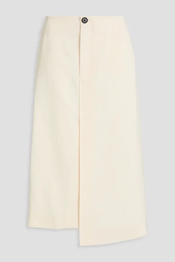 Proenza Schouler Asymmetric Wool-twill Midi Skirt - Ecru