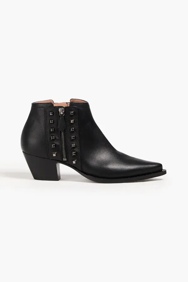 Alberta Ferretti Studded Leather Ankle Boots