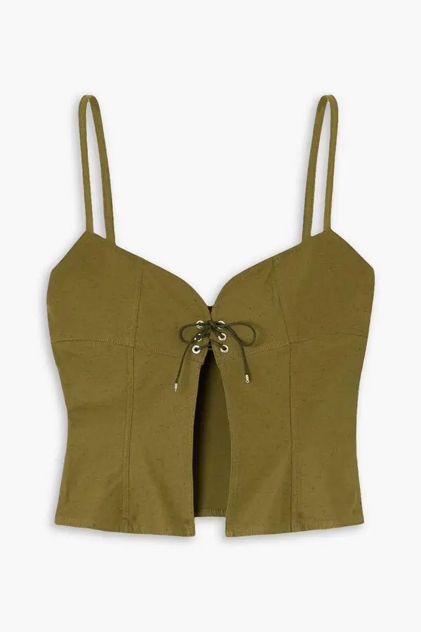 LUDOVIC DE SAINT SERNIN Cotton-twill Top - Army Green