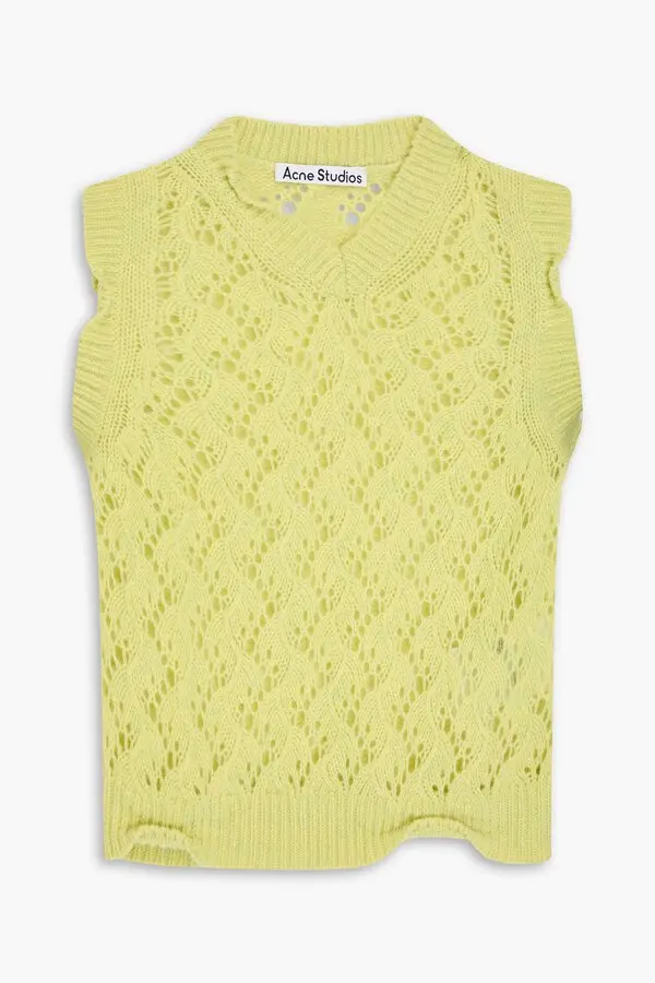 Acne Studios Cropped Pointelle-knit Wool Vest