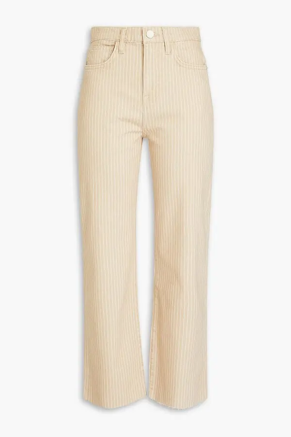 FRAME Le Jane Crop Striped High-rise Straight-leg Jeans