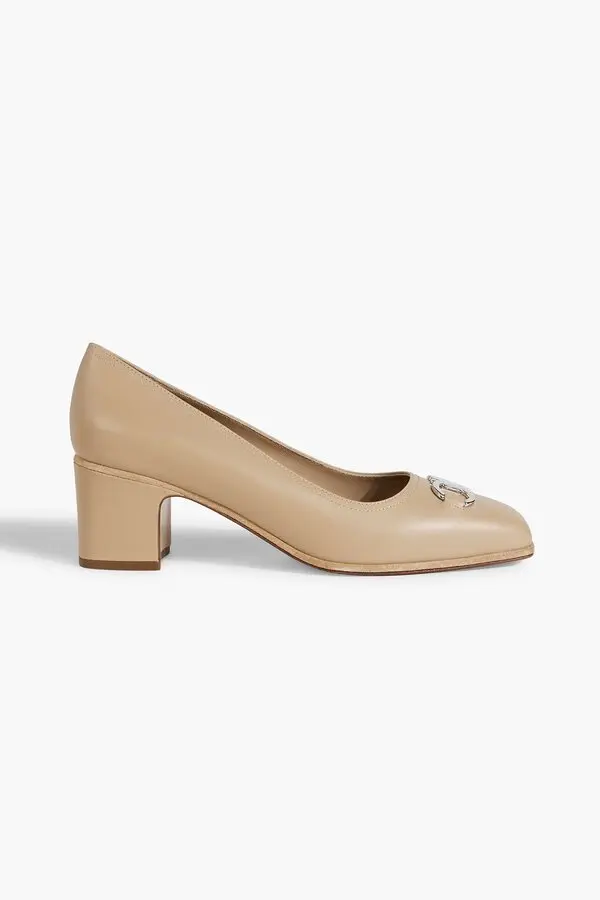 FERRAGAMO Comiso 55 Embellished Leather Pumps