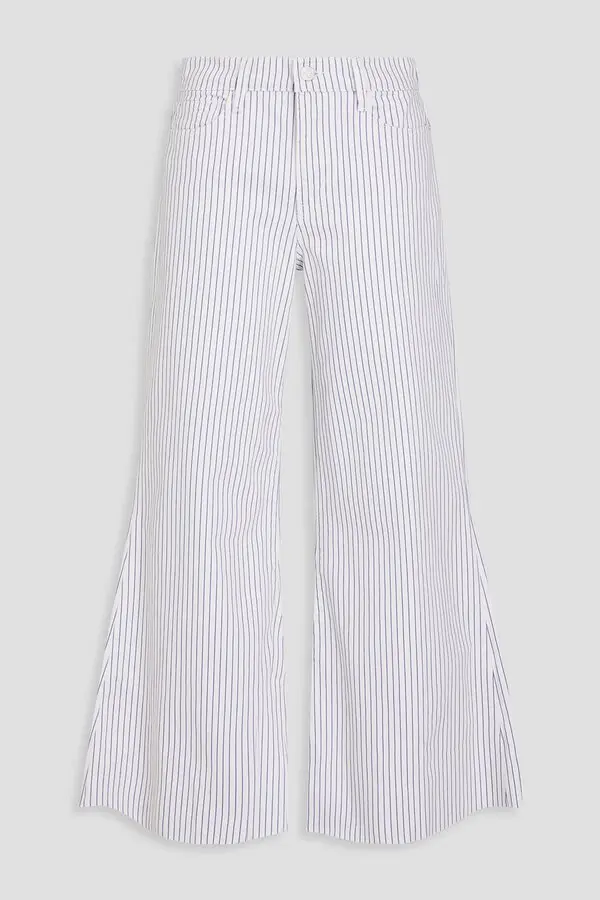 FRAME La Palazzo Cropped Striped High-rise Wide-leg Jeans