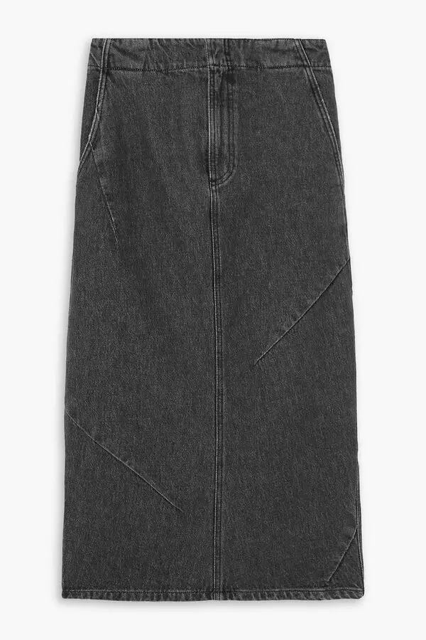Gauchere Paneled Denim Midi Skirt