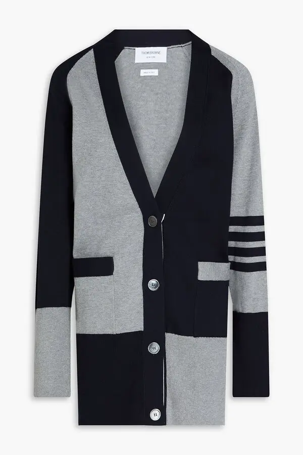 Thom Browne Two-tone Striped Cotton Cardigan
