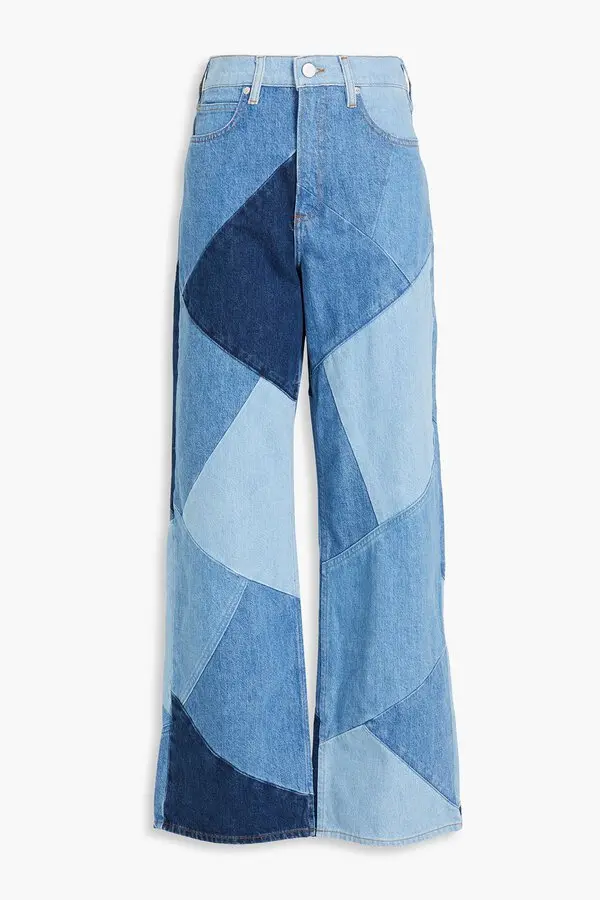 FRAME High N Tight Patchwork Straight-leg Jeans