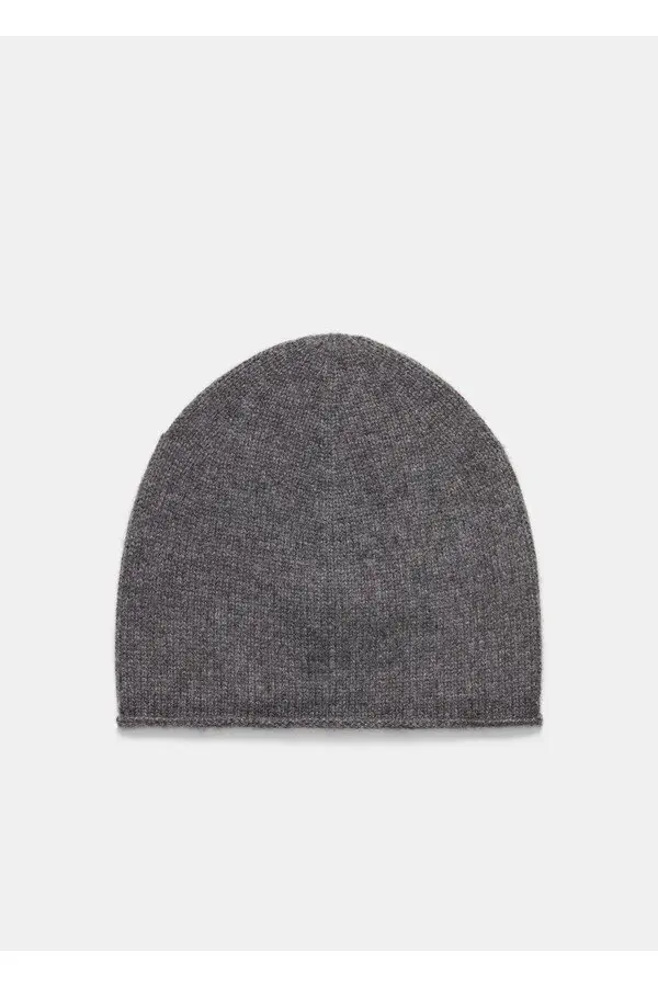 Vince Plush Cashmere Rolled-Edge Beanie - Grey | Editorialist display picture 2