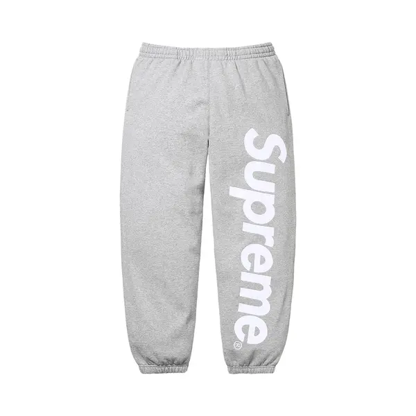 Supreme Satin Appliqué Sweatpant 'heather - Grey