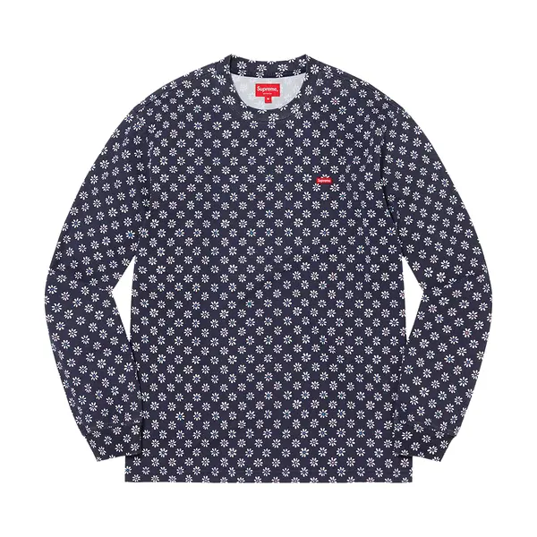 Supreme Small Box Long-sleeve Tee 'flowers - Blue